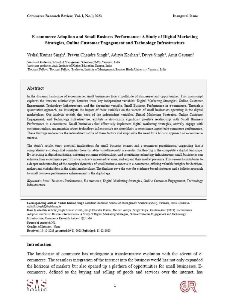 E Commerce Adoption | PDF | Sampling (Statistics) | Statistics