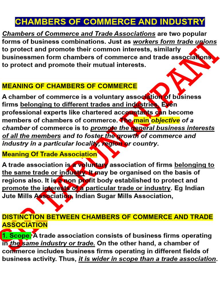 Chambers of Commerce and Industry | PDF | Economies | Business