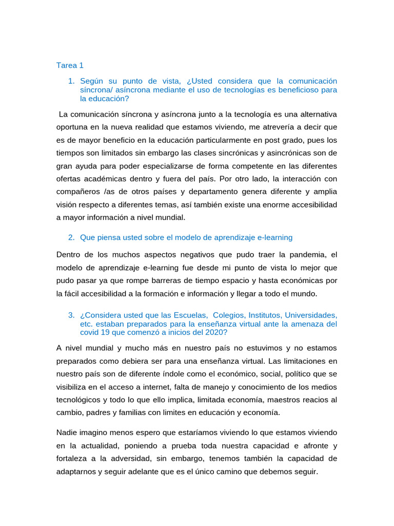 Tarea 1 | PDF | Moodle | Enseñando