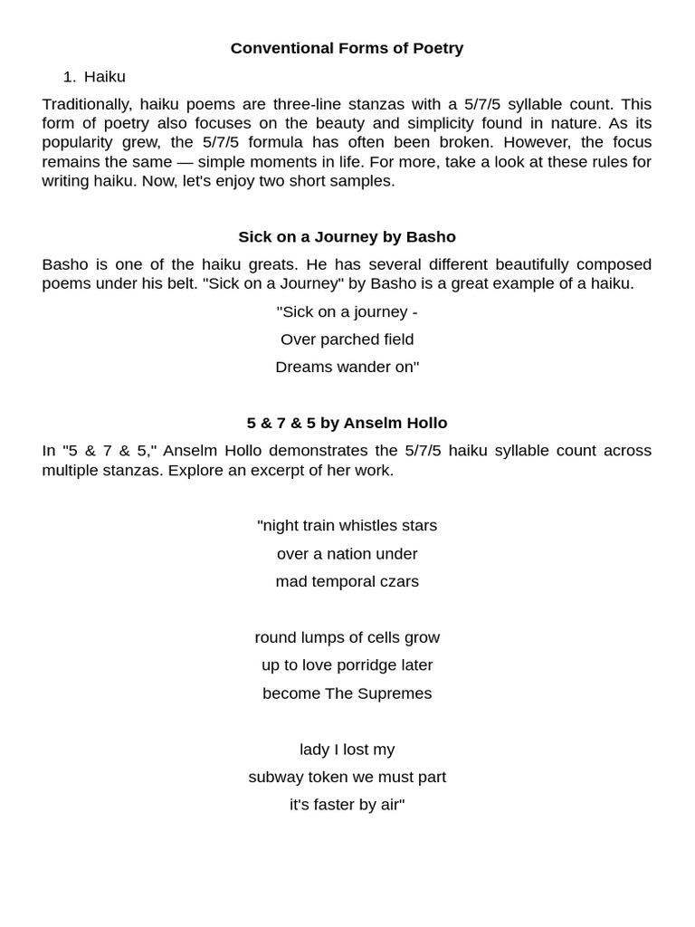 Conventional-Forms-of-Poetry | PDF | Poetry