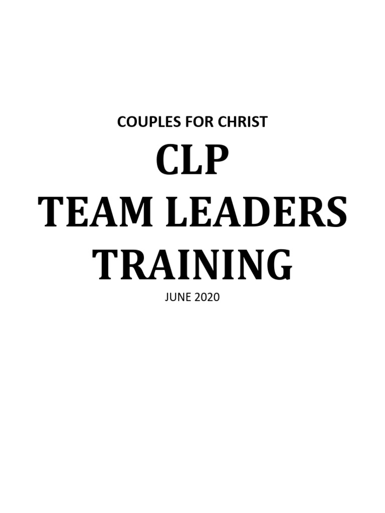 Team Leaders Training Manual PDF 02172021 2 | PDF | Sacraments | Prayer