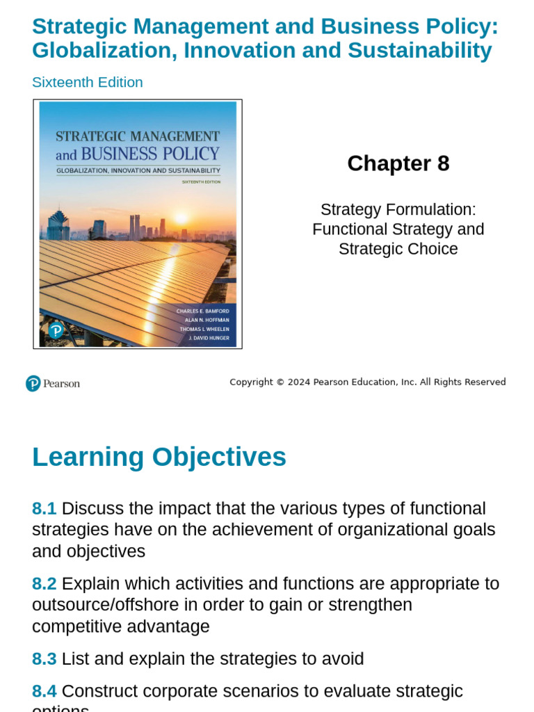Strategy Formulation-Functional Strategy and Strategic Choice | PDF ...