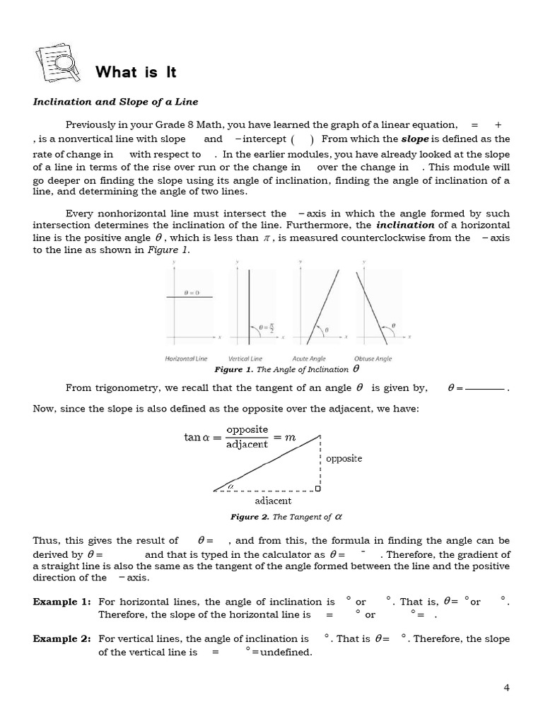 AnGeom - Q1 - Module 4 - Slope and Angle of Inclination - Removed | PDF ...