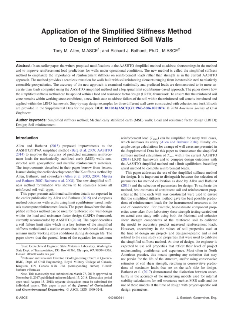 Allen Bathurst JGGE2018 | PDF | Strength Of Materials | Geotechnical ...