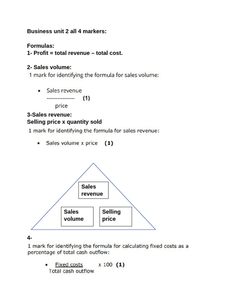 Business Unit 2 Formulas | PDF