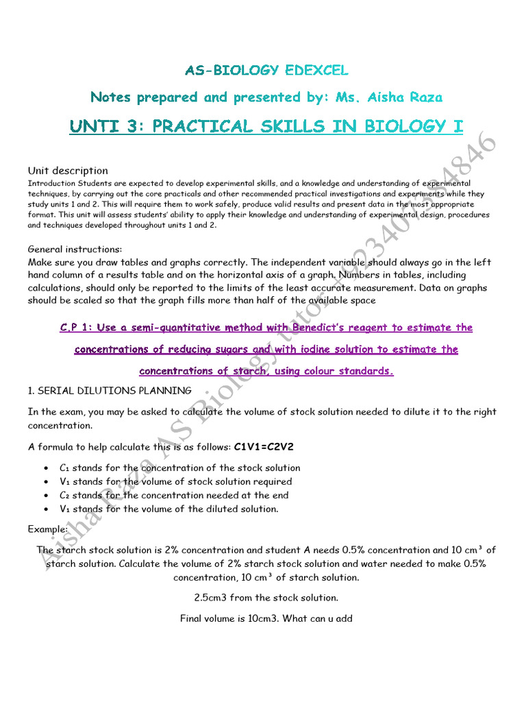 Complete Unit 3 Core Practicals 2 | PDF | Chemistry | Chemical Substances