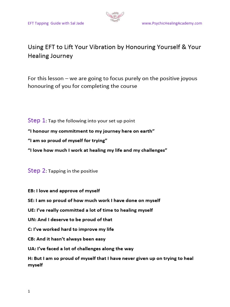 Your EFT Tapping Session For LiftingVibHonour | PDF