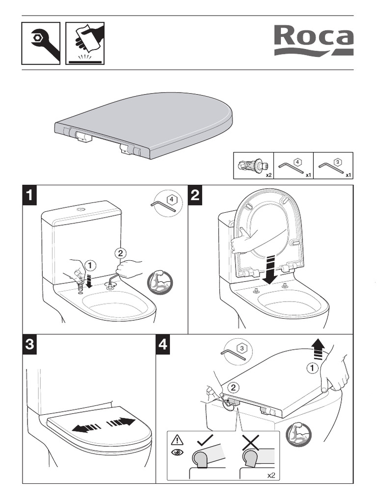Roca The Gap Square Soft Closing Toilet Seat and Cover A801472004 Spare ...