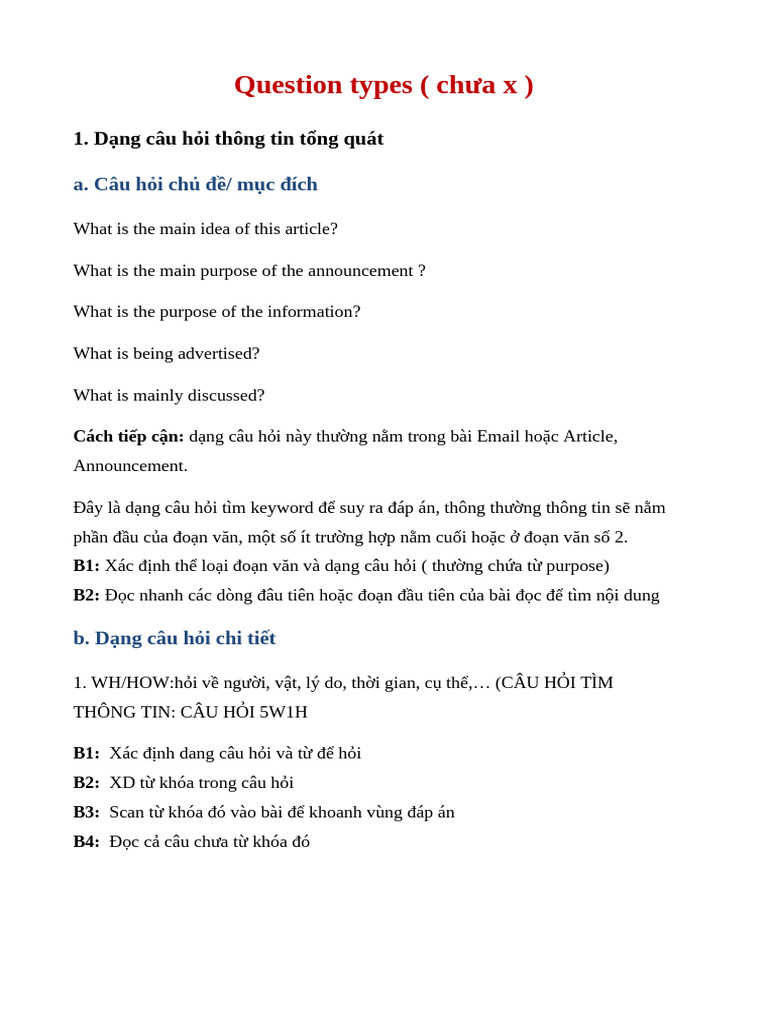 Question Types | PDF