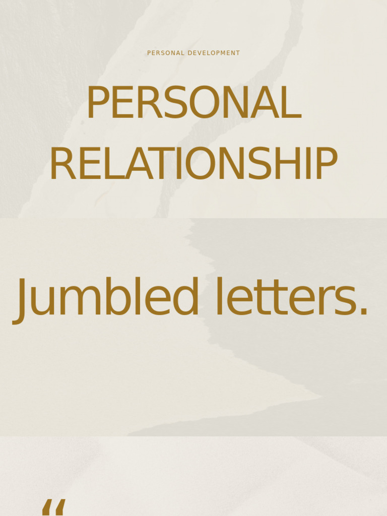 Personal Relationship 0.1 | PDF | Love | Intimate Relationships