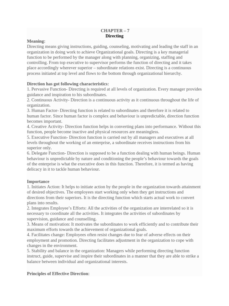 CHAPTER 6 DIRECTING | PDF | Leadership | Incentive