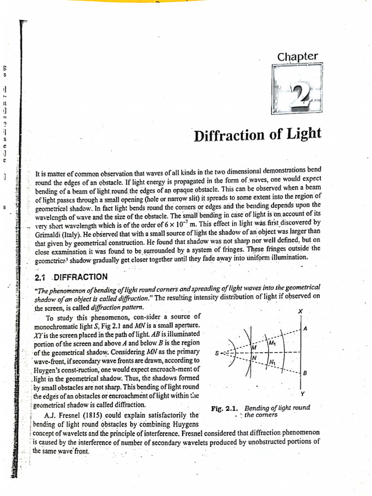 Diffraction Of Light Pdf