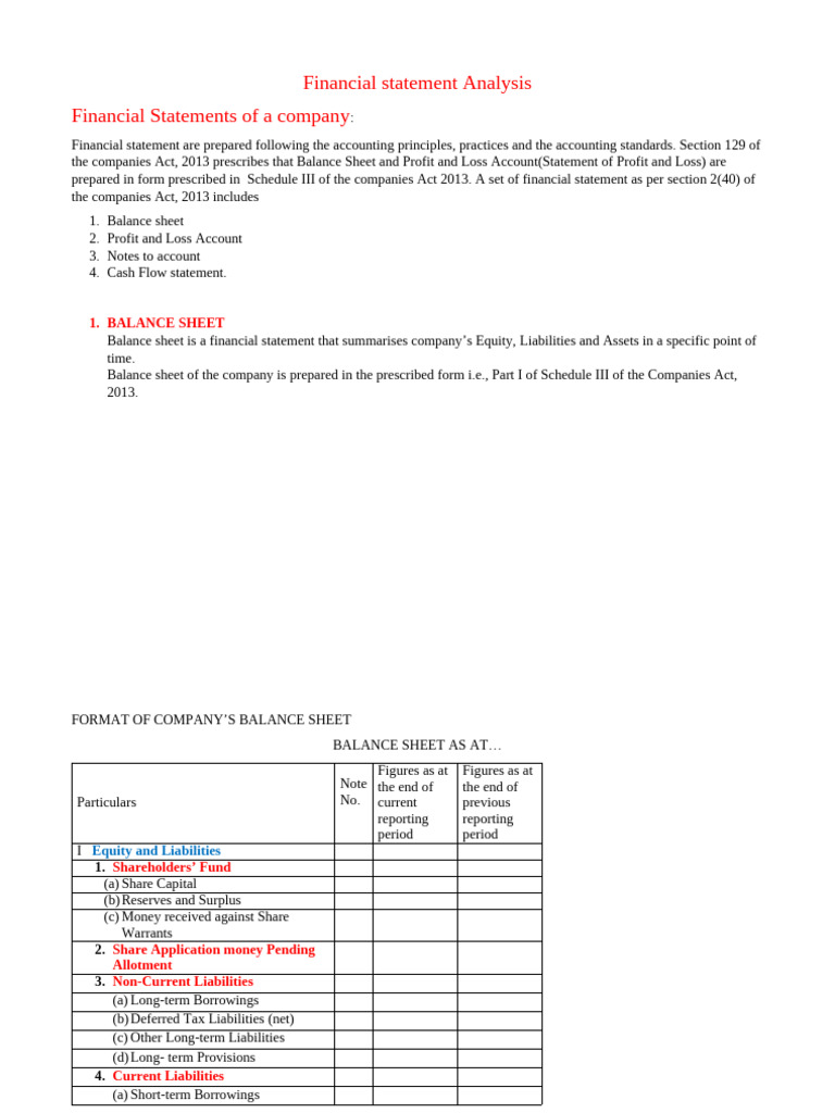 Financial Statement Analysis | PDF | Balance Sheet | Equity (Finance)