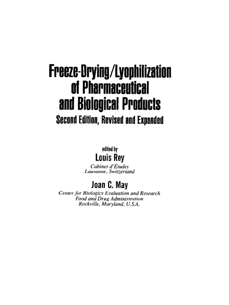 Lyophilization of Pharmaceutical and Biological Products, Rey (2004 ...