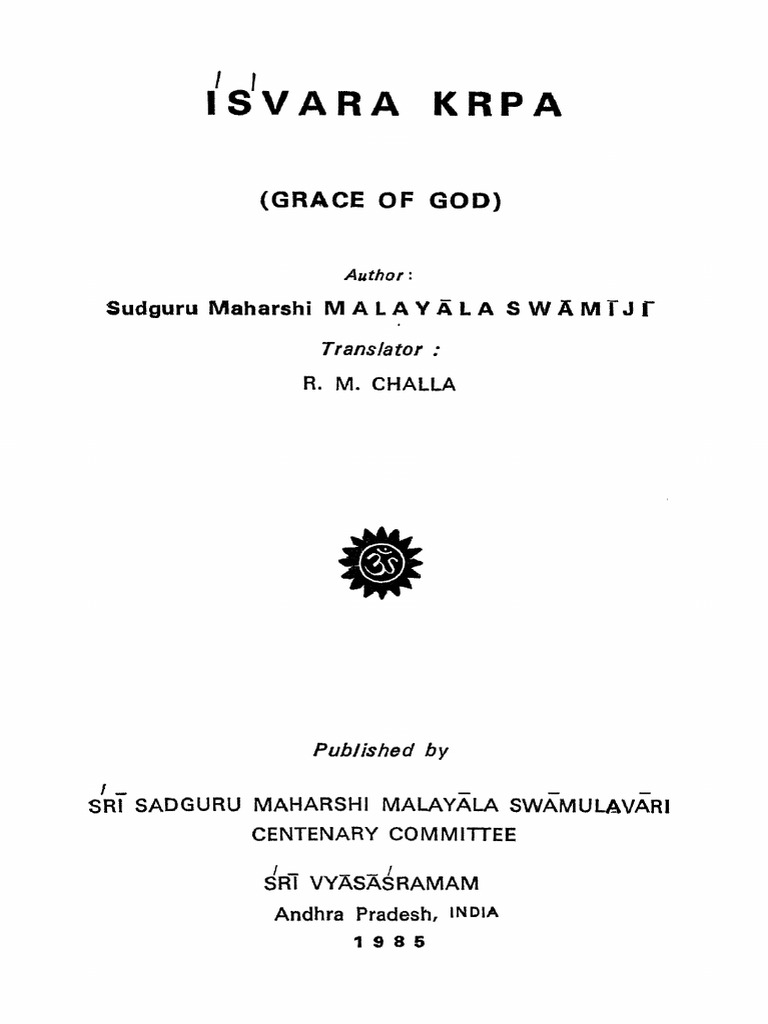 Iswara Kripa Malayala Swami | PDF