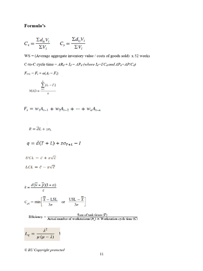 FormulaSheet 20-21 | PDF