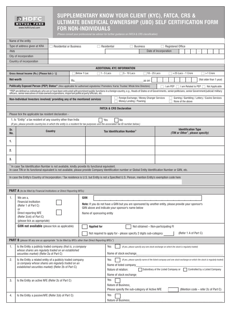 FATCA Non Individual Form 21012016 1 | PDF | Futures Contract ...
