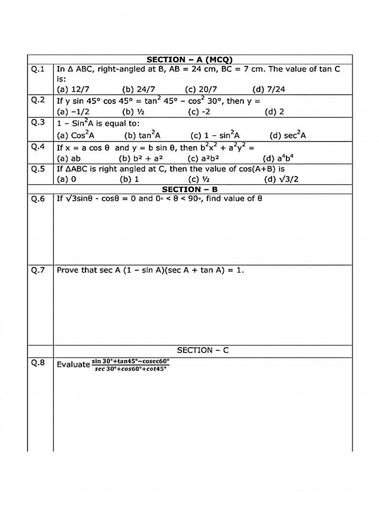 Friday Test Paper | PDF