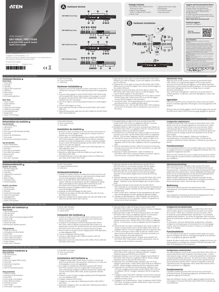 Kn1108va 1116va KVM Over Ip Switch GSG | PDF | Electronics ...