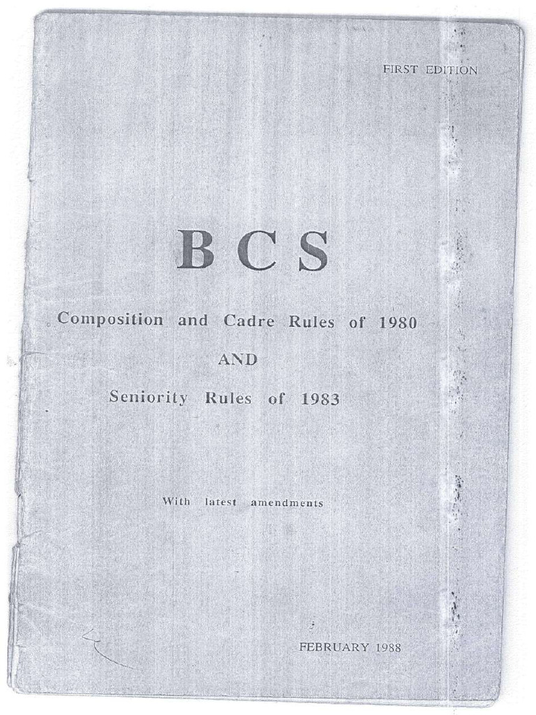 BCS (Administration) Composition and Cadre Rules, 1980 | PDF