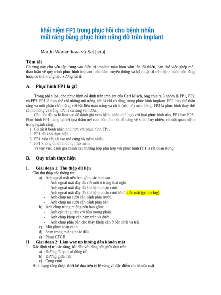 FP1 pros bản tóm tắt | PDF