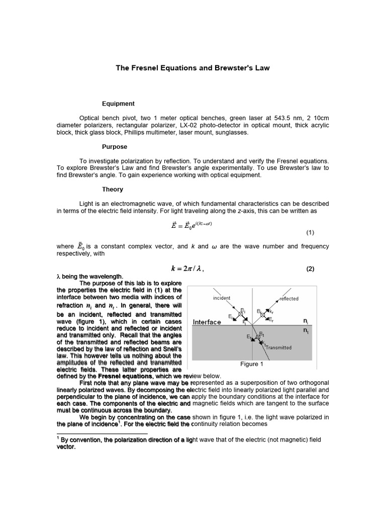 brewster angle theory | PDF