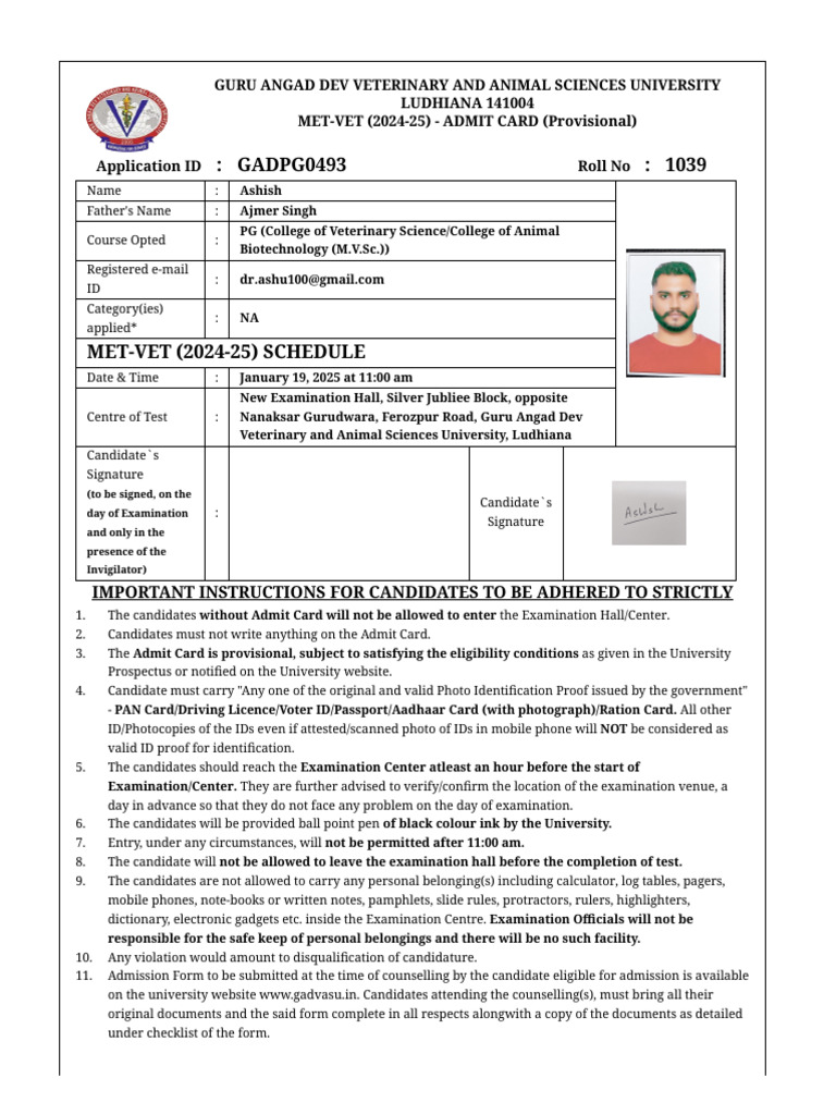 GADVASU | PDF | Identity Document | Authentication