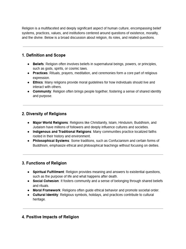 Religion | PDF | Morality | Faith