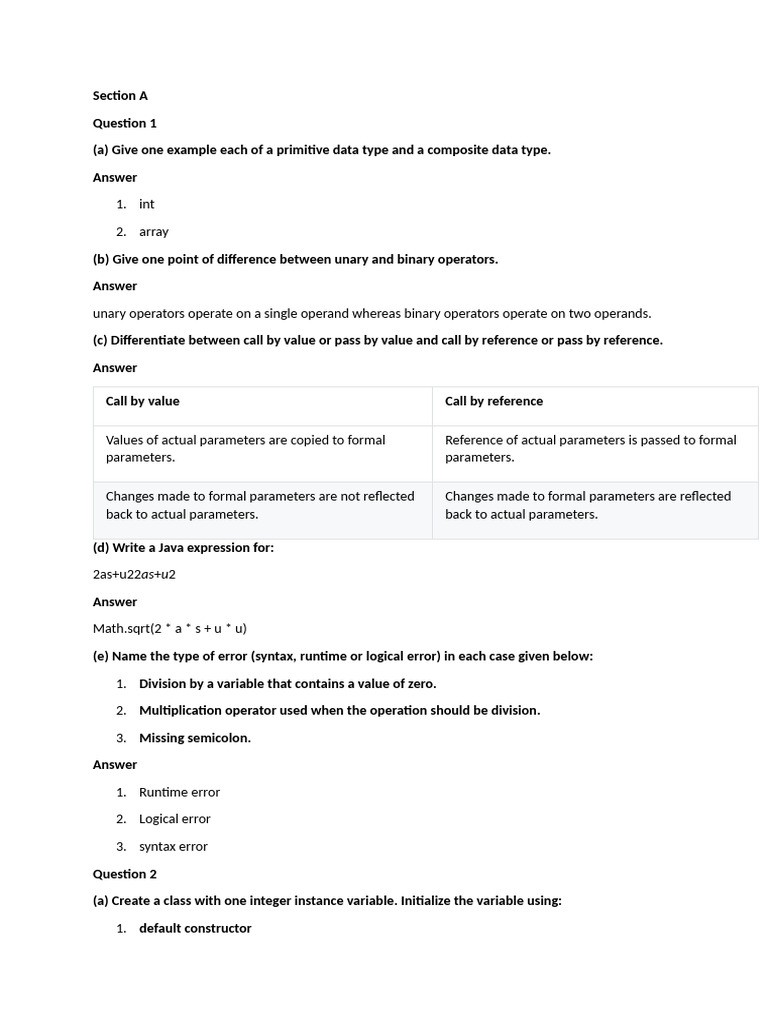 Computer Board Paper 2012 With Solutions | PDF | Parameter (Computer Programming) | Integer ...