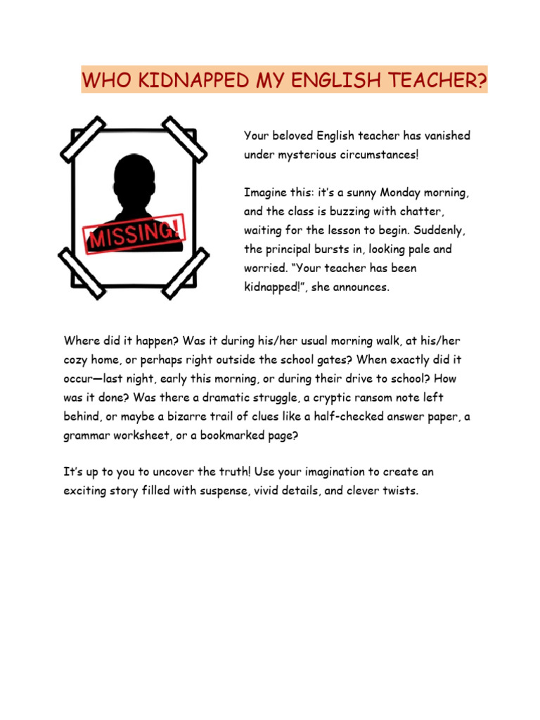 Who Kidnapped My English Teacher | PDF