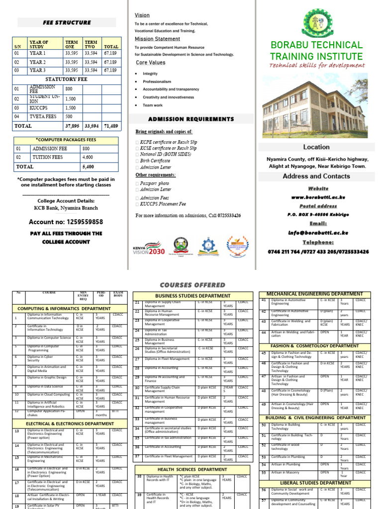 Borabu Tti 2024-2025 Brochure | PDF | Engineering