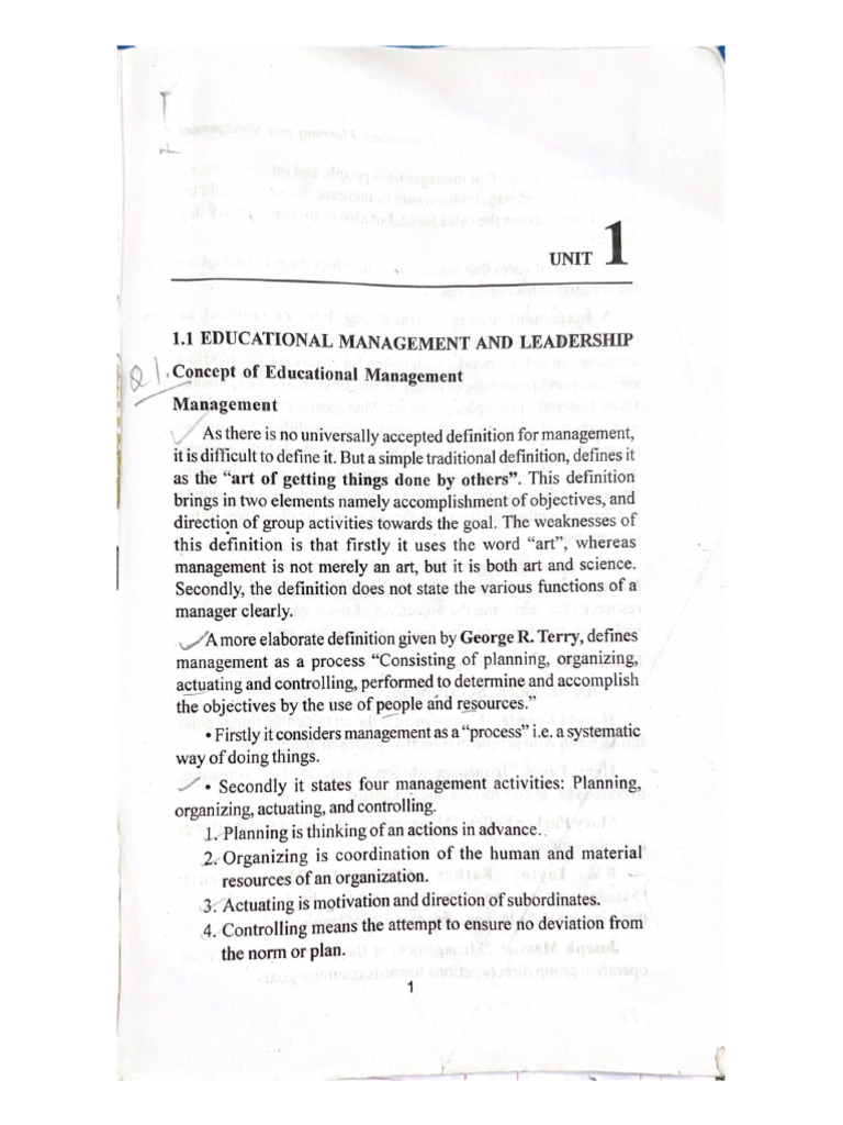 1.1 Educational Management and Leadership | PDF
