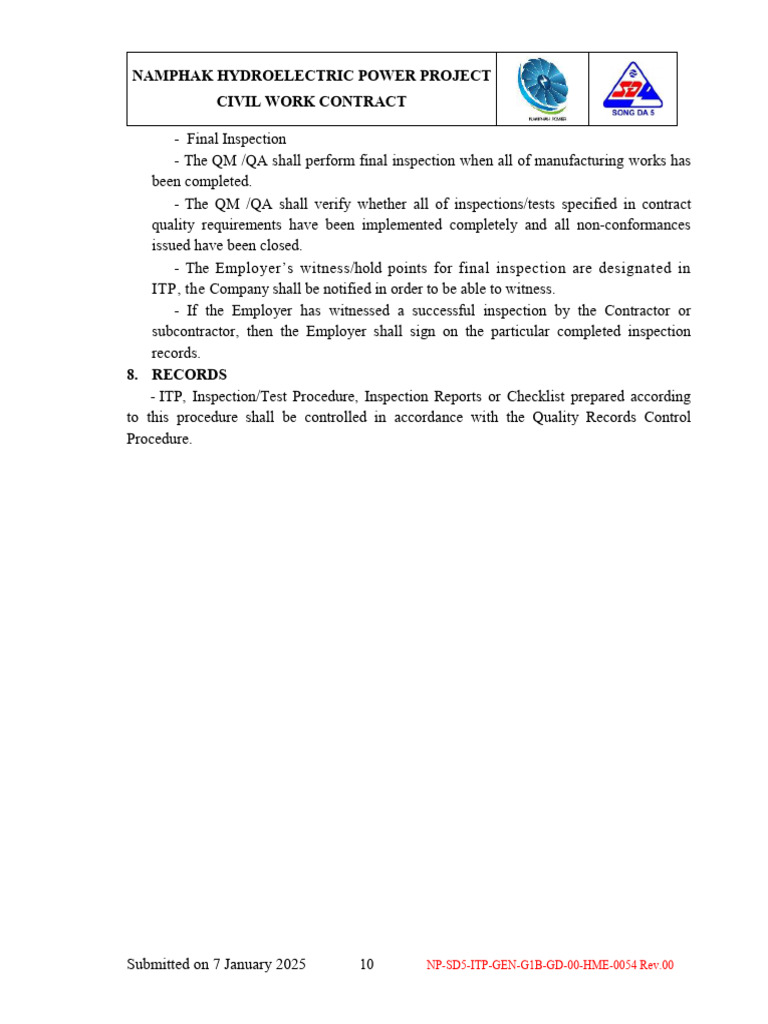 VALVE TEST RECORD FORM 10 | PDF