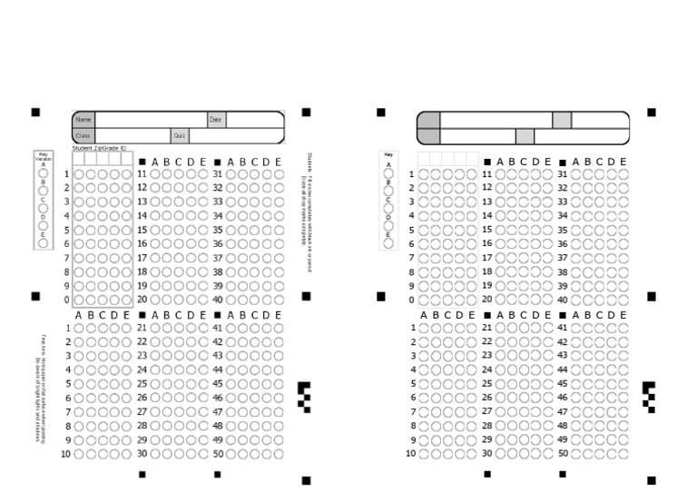 Zip Grade 50 Questionv 2 | PDF