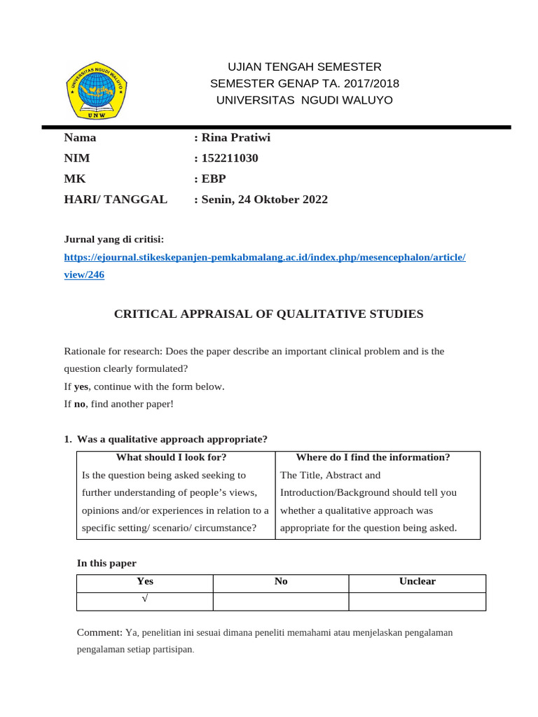 UTS EBP RINA | PDF | Methodology | Data