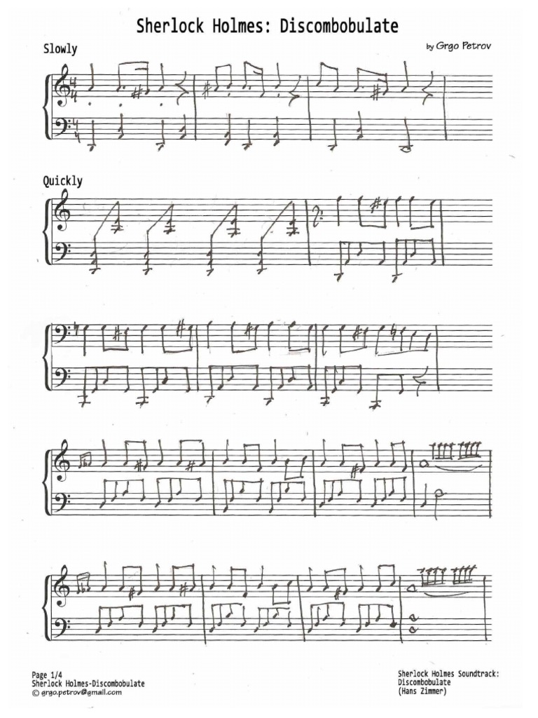 Sherlock Holmes Discombobulate Piano Sheet | PDF