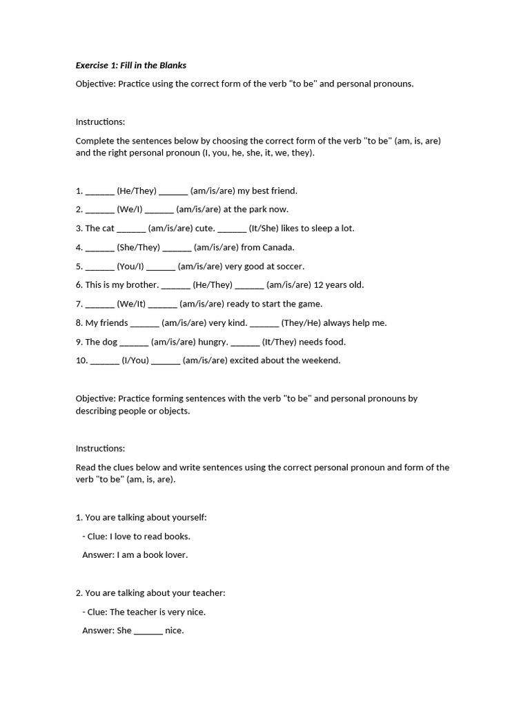 To be exercises | PDF