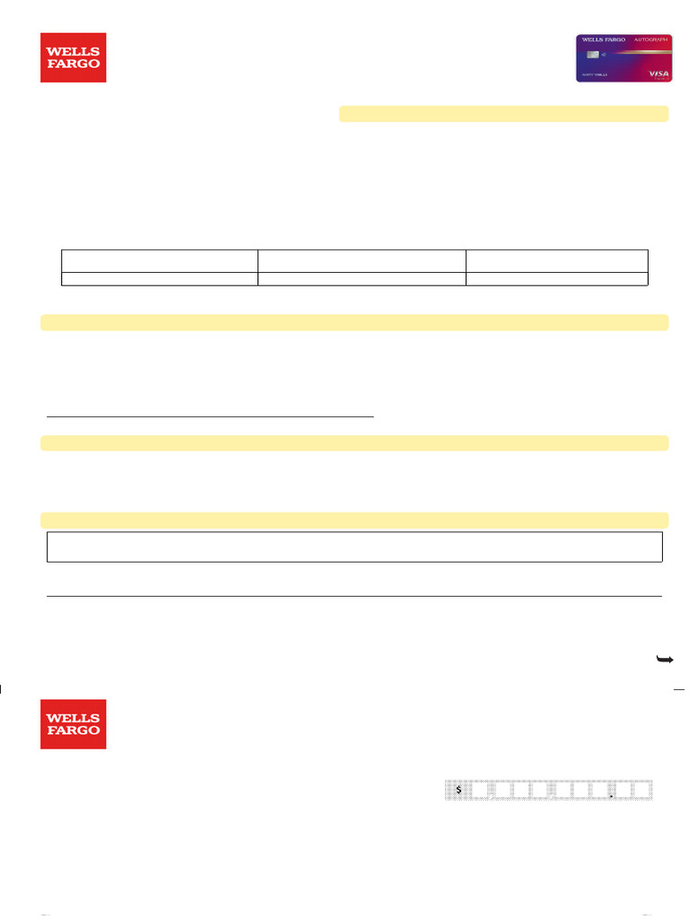 Wells Fargo Autograph Visa Statement | PDF | Credit Card | Payments