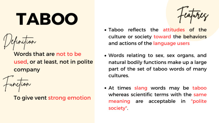 Group 3 - Taboo | PDF