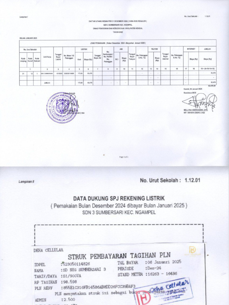 01.LAPORAN BEBAN HUTANG 2024.SDN 3 SUMBERSARI | PDF