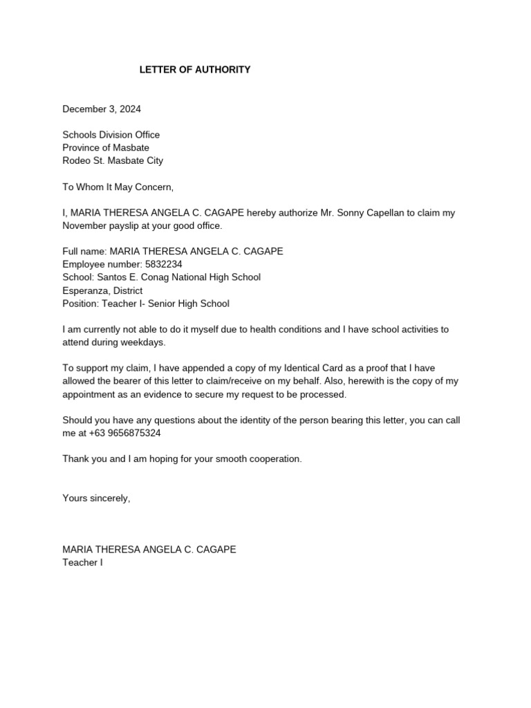 PRC-Authorization Letter | PDF