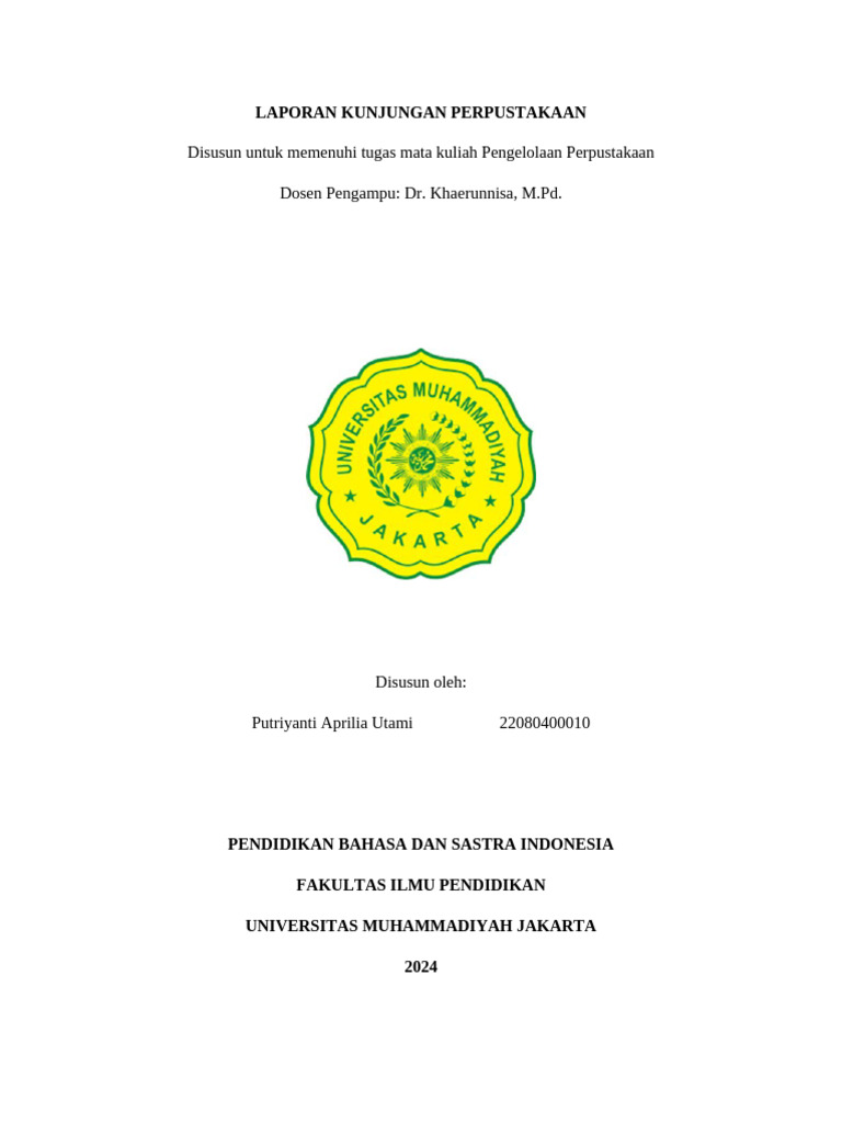 Laporan Kunjungan Perpustakaan | PDF