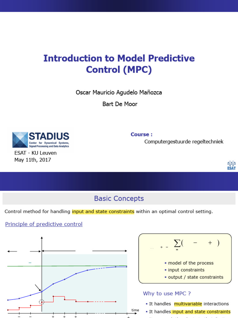 Introduction To Model Predictive Control (MPC) | PDF | Control Theory | Urea