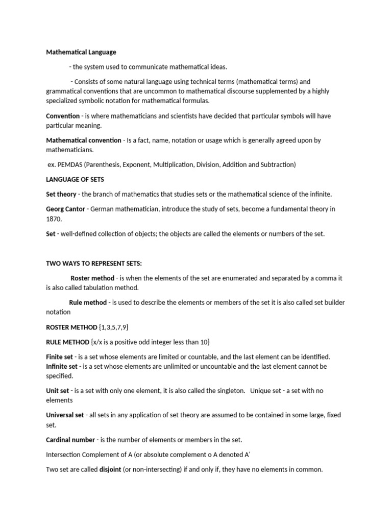 Mathematical Language MITMW | PDF