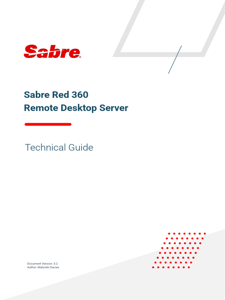 Sabre Red 360 Remote Desktop Server Technical Guide - v3.2 | PDF ...