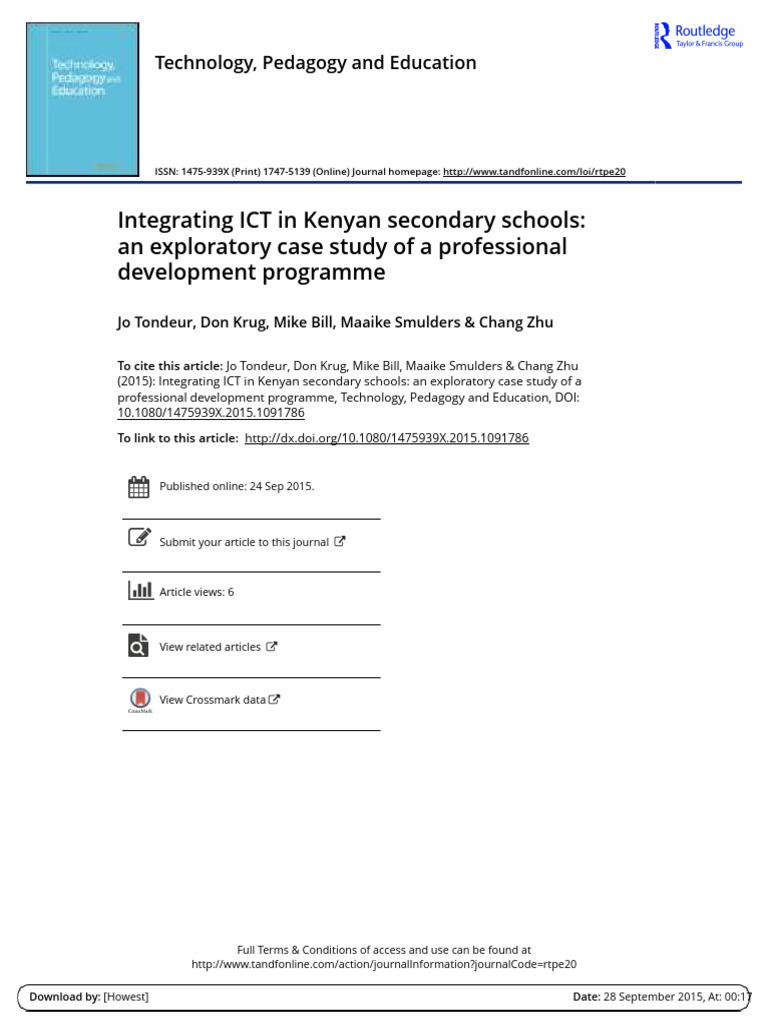 Integrating_ICT_in_Kenyan_secondary_scho | PDF | Educational Technology ...