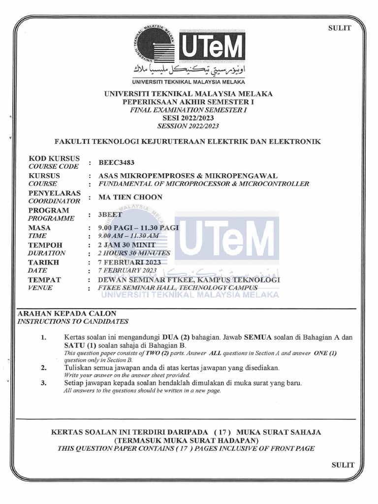 Beec3483012223 Asas Mikropemproses & Mikropengawal Fundamental of ...