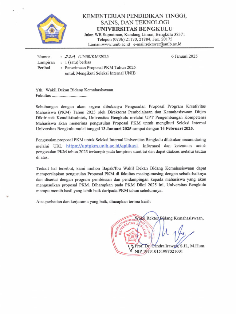 Penerimaan Proposal PKM 2025 | PDF