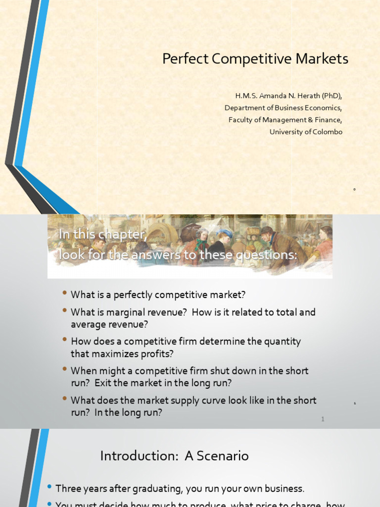 week 6-Perfect Competitive Markets -Handout | PDF | Perfect Competition ...