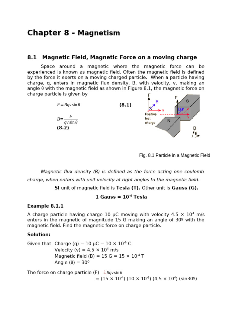 Basic Physics Ch 8 | PDF | Magnetic Field | Force